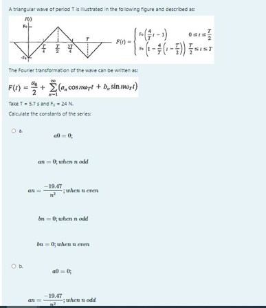 A triangular wave of period T is ilistrated in the | Chegg.com