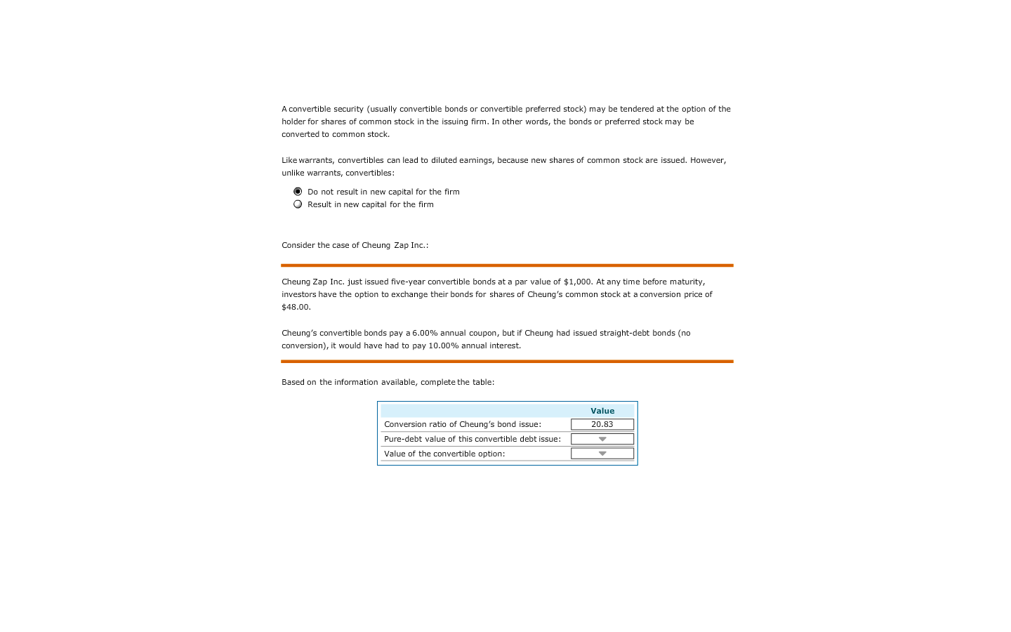 Solved A convertible security (usually convertible bonds or | Chegg.com