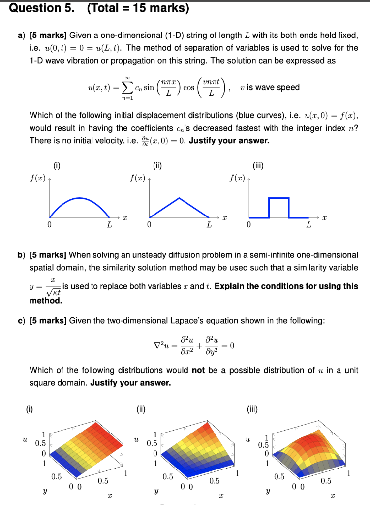 Question 5. (Total = 15 marks) a) [5 marks] Given a | Chegg.com