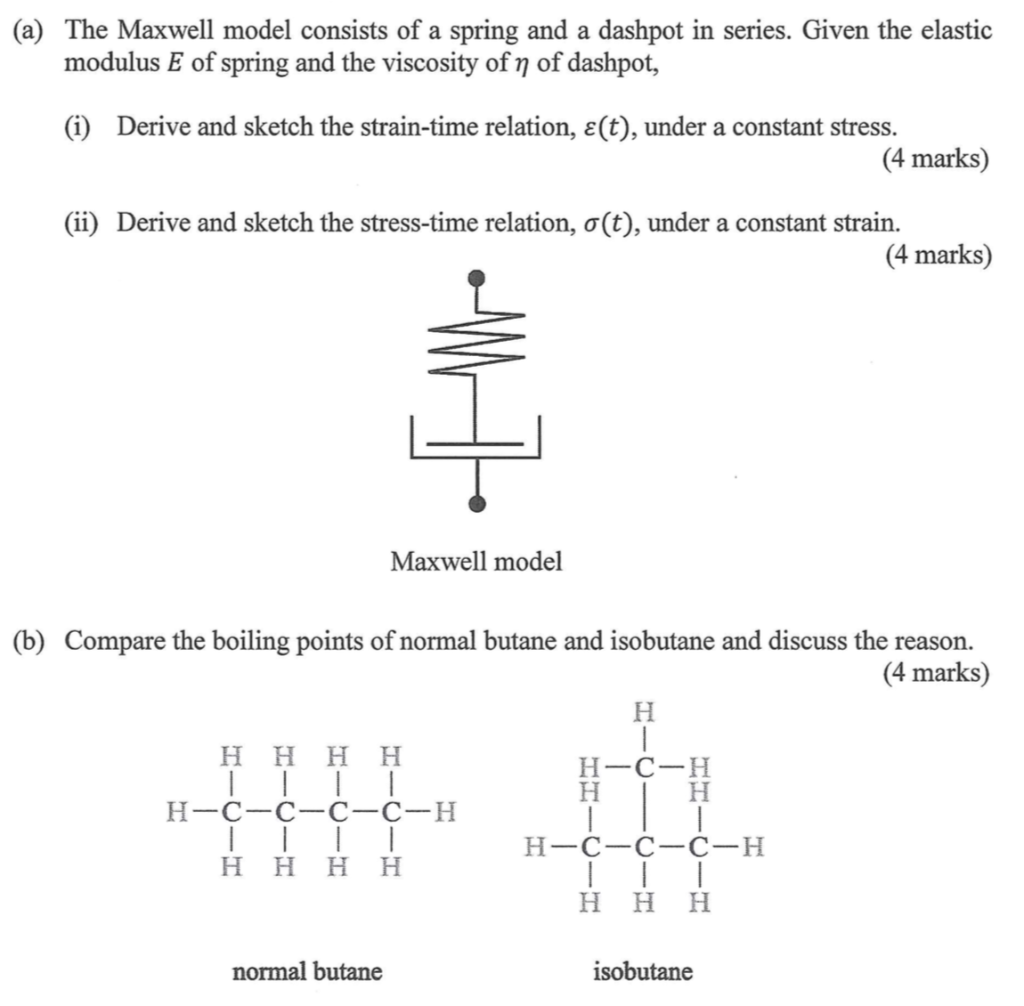 Solved (a) The Maxwell model consists of a spring and a | Chegg.com