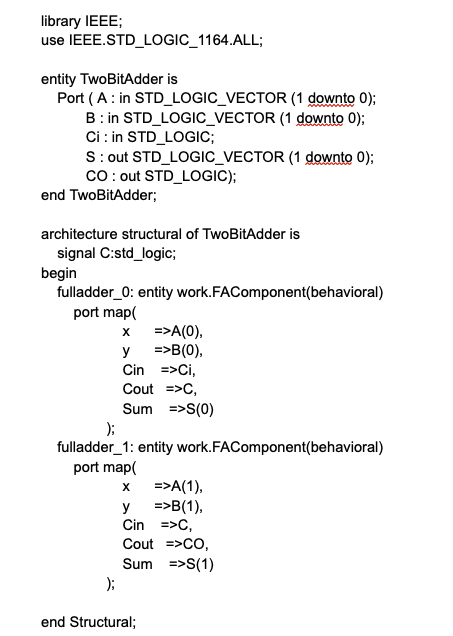 Solved library IEEE; use IEEE.STD_LOGIC_1164.ALL; -- | Chegg.com