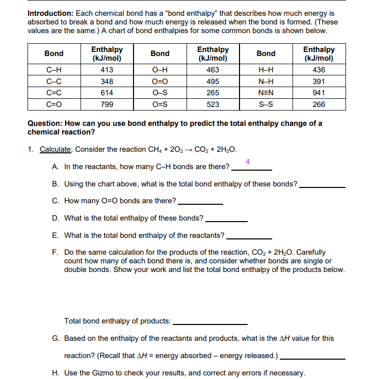 Introduction: Each chemical bond has a "bond | Chegg.com