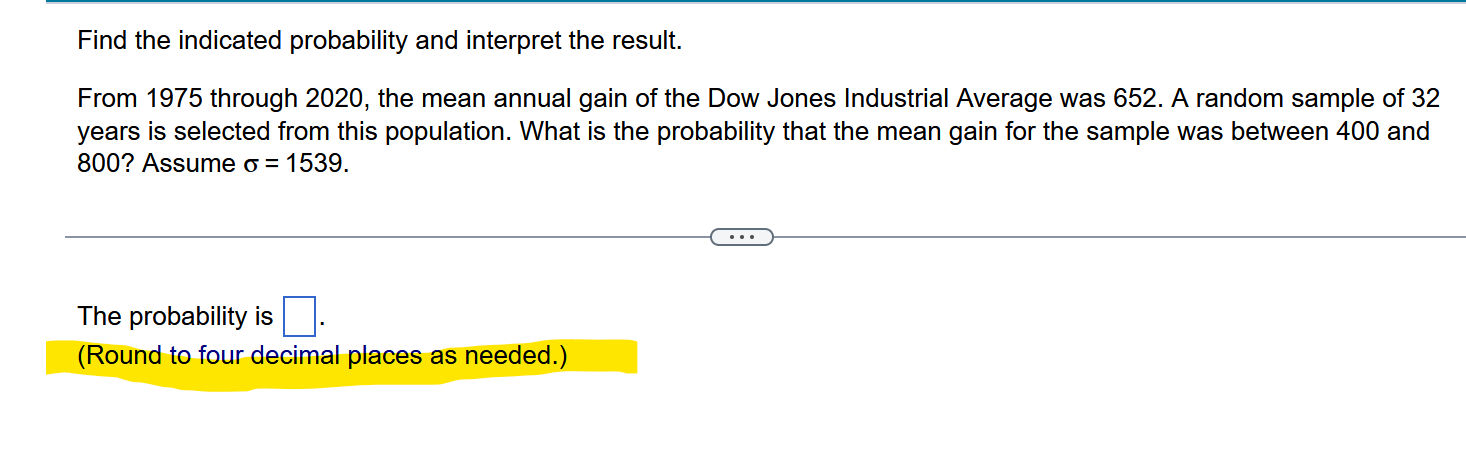 Solved Find the indicated probability and interpret the | Chegg.com