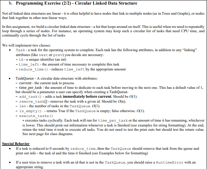 Solved B Programming Exercise 2 2 Circular Linked Data