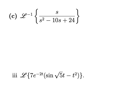 Solved 11. Compute the Laplace transform or inverse Laplace | Chegg.com