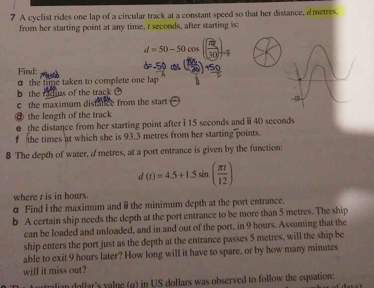 Solved 7 A cyclist rides one lap of a circular track at a | Chegg.com