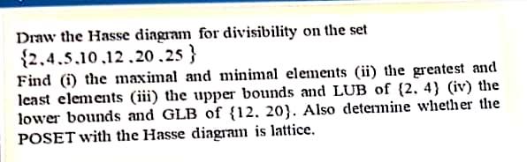 Solved Draw the Hasse diagram for divisibility on the set | Chegg.com