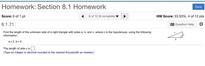Solved Homework Section 8 1 Homework Save Score 0 Of 1 Pt