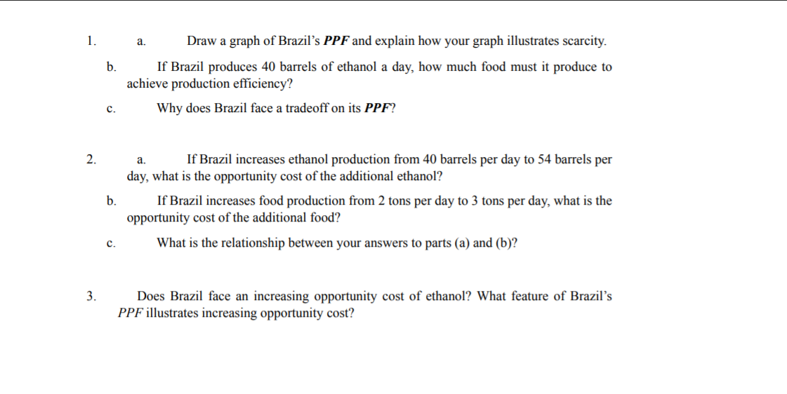 Solved The Economic Problem / Exercises ECON 101 Question 1: | Chegg.com