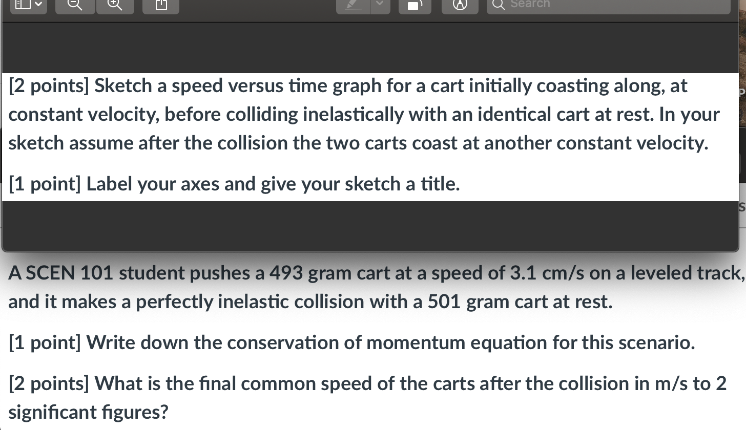 Solved [2 points] Sketch a speed versus time graph for a | Chegg.com