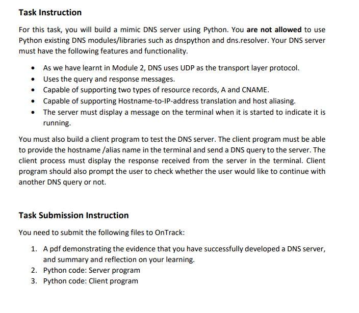 Task Instruction For this task, you will build a | Chegg.com