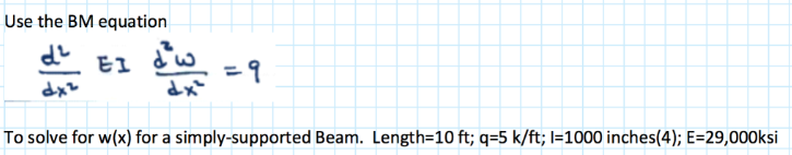Solved Use the BM equation To solve for w(x) for a | Chegg.com