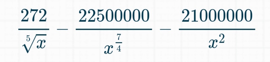 5x272−x4722500000−x221000000 | Chegg.com