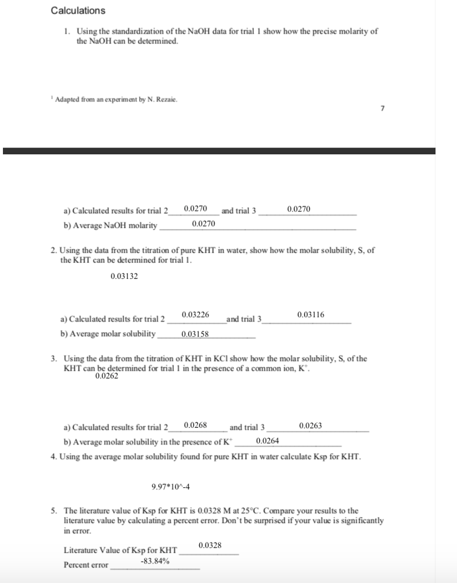 Solved Data Day 1 - Solution preparation Mass of KCl | Chegg.com
