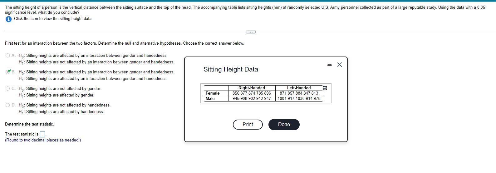 Solved Please provide the test statistic and p values for | Chegg.com