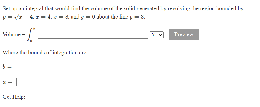 Solved Set up an integral that would find the volume of the | Chegg.com