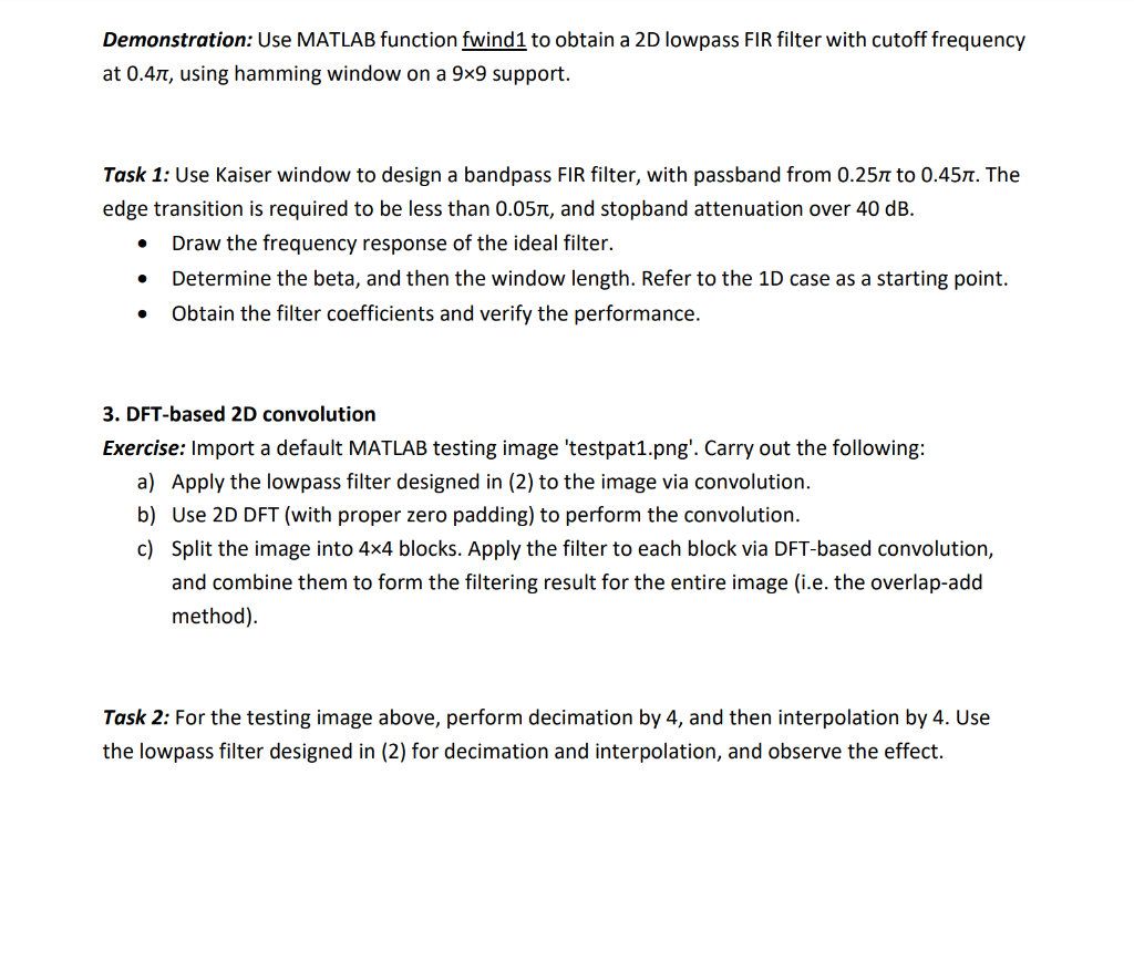 Demonstration: Use MATLAB function fwind1 to obtain a | Chegg.com