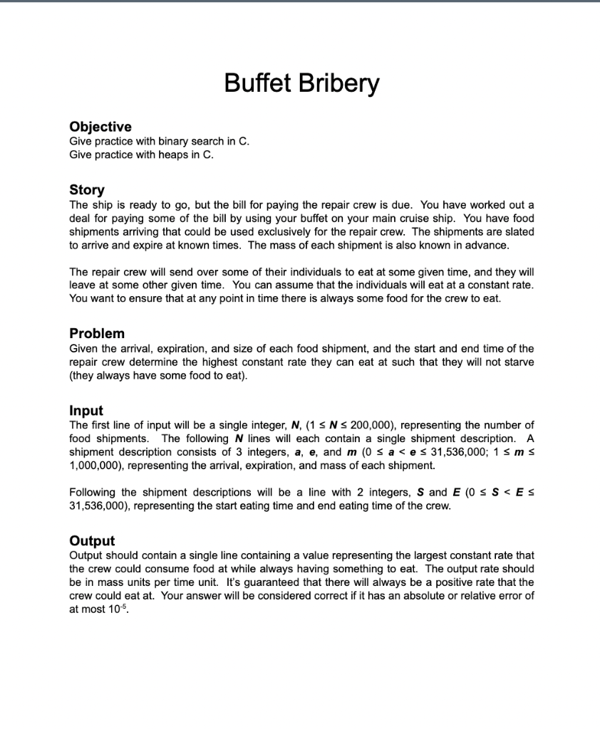 Solved Objective Give practice with binary search in C. Give | Chegg.com