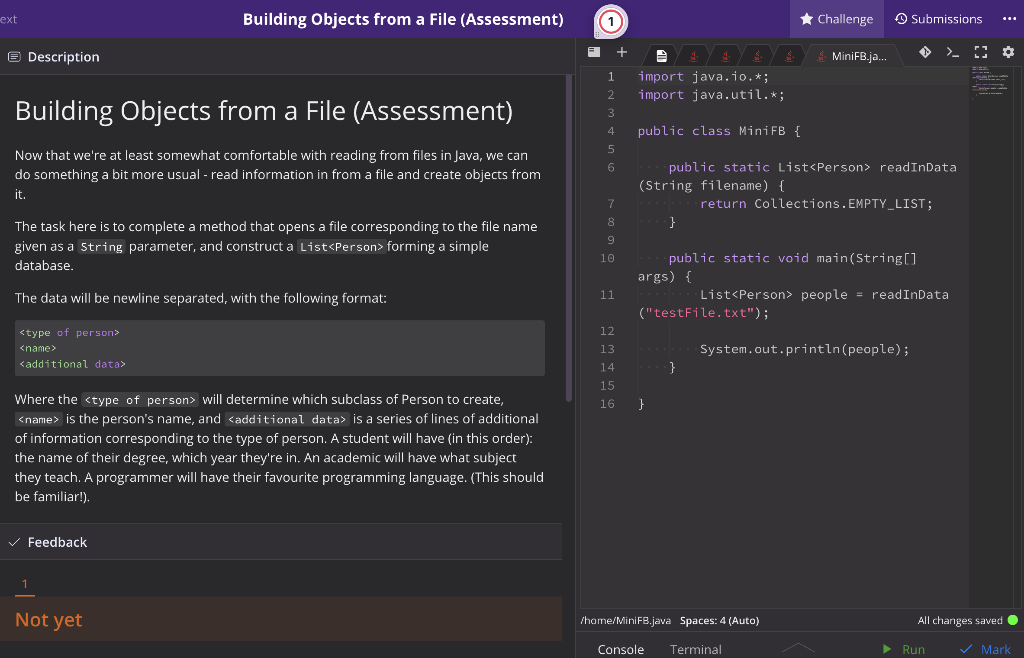 Solved Building Objects from a File (Assessmer छ Description | Chegg.com