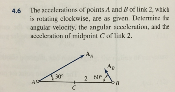 Solved The accelerations of points A and B of link 2, which | Chegg.com