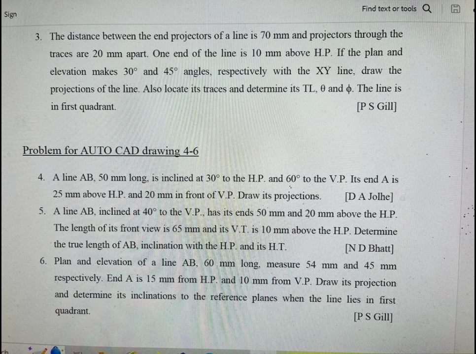 Solved 3. The distance between the end projectors of a line | Chegg.com