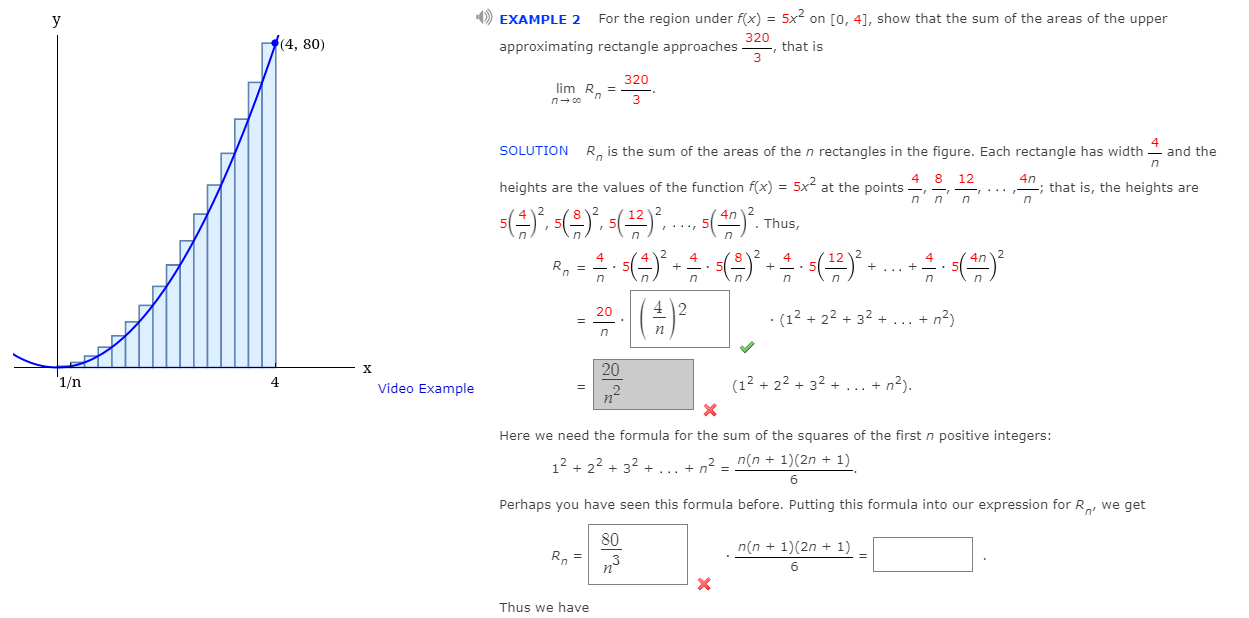 Solved y EXAMPLE 2 For the region under f(x) = 5x2 on [0, | Chegg.com