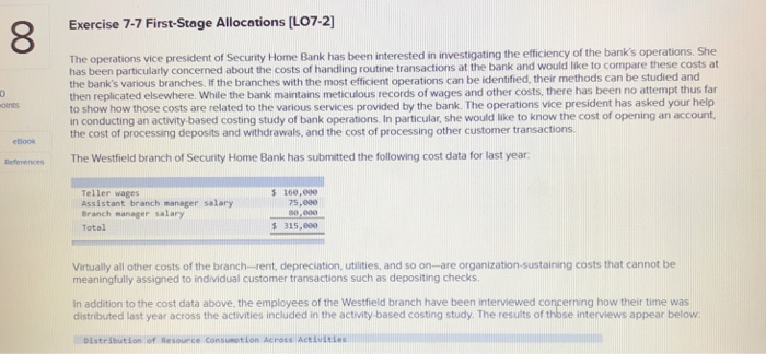 Solved Exercise 7-7 First-Stage Allocations [LO7-2] 8 The | Chegg.com