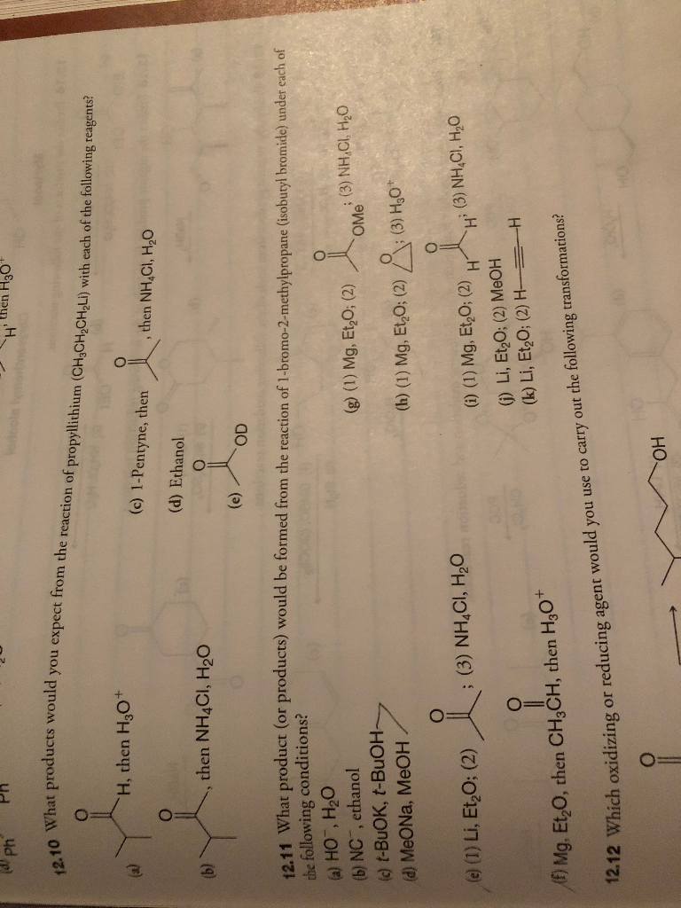 Solved 8 Ph Ph . Hi then H30+ 12.10 What product What | Chegg.com