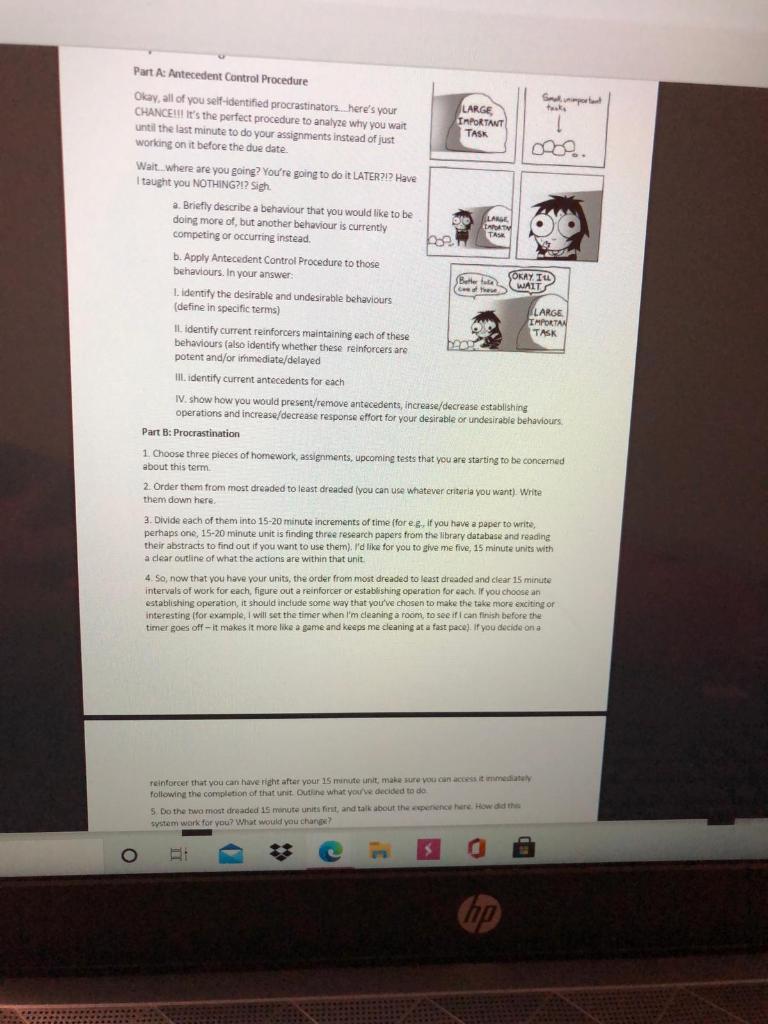Part A: Antecedent Control Procedure Get important | Chegg.com