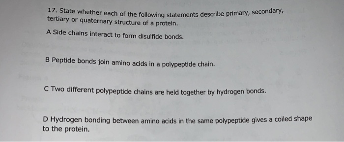 Solved 17. State whether each of the following statements | Chegg.com