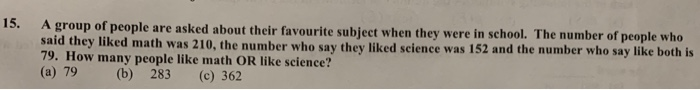 Solved 15. group of people are asked about their favourite | Chegg.com