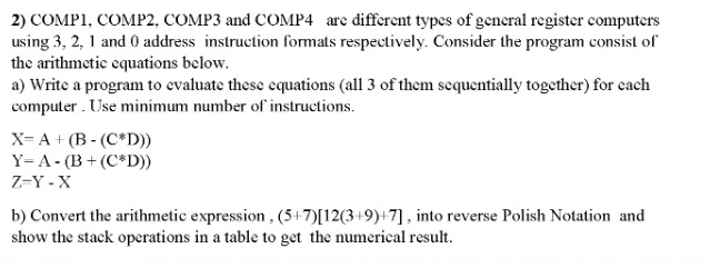Solved 2) COMPI, COMP2, COMP3 and COMP4 are different types | Chegg.com