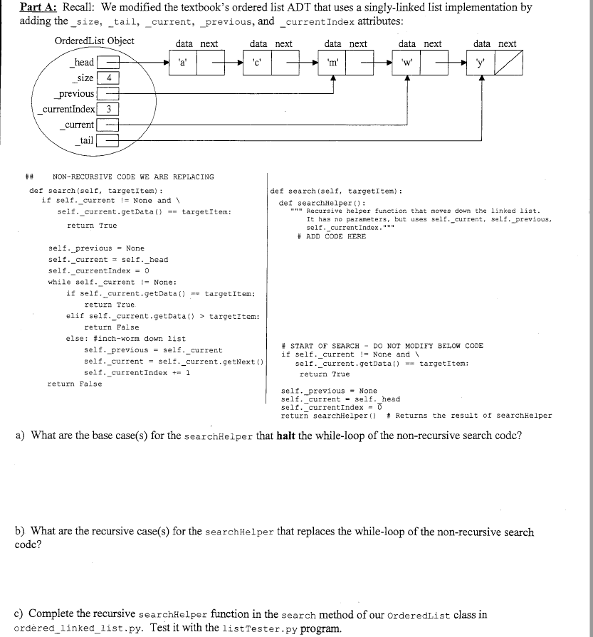 Solved Part A: Recall: We modified the textbook's ordered | Chegg.com
