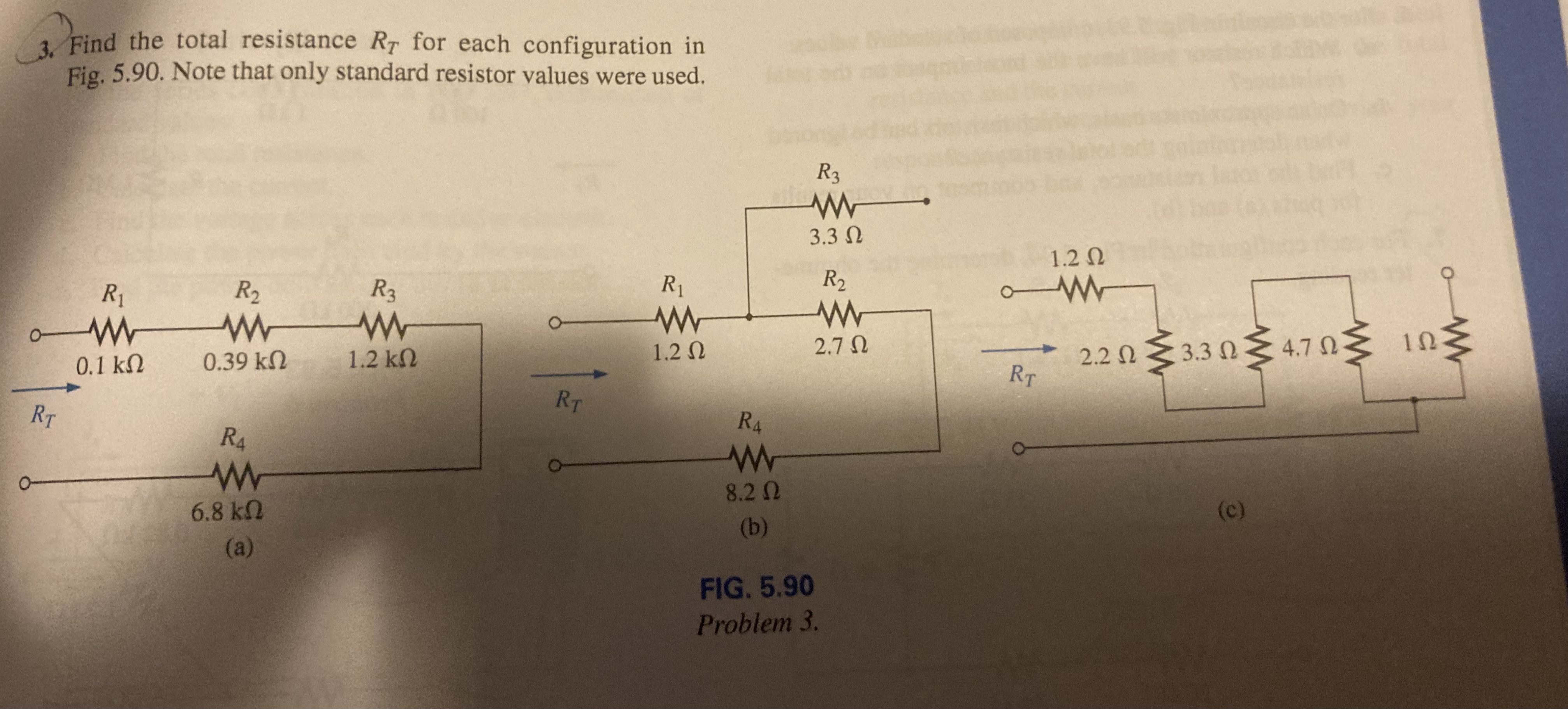 Solved 3. Find the total resistance \\( R_{T} \\) for each | Chegg.com