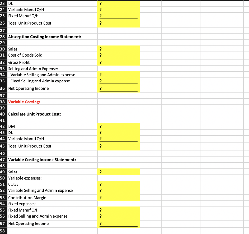 Solved 1. Download and complete the spreadsheet found in the | Chegg.com