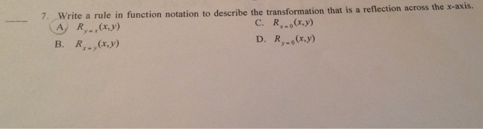 Solved Write A Rule In Function Notation To Describe The
