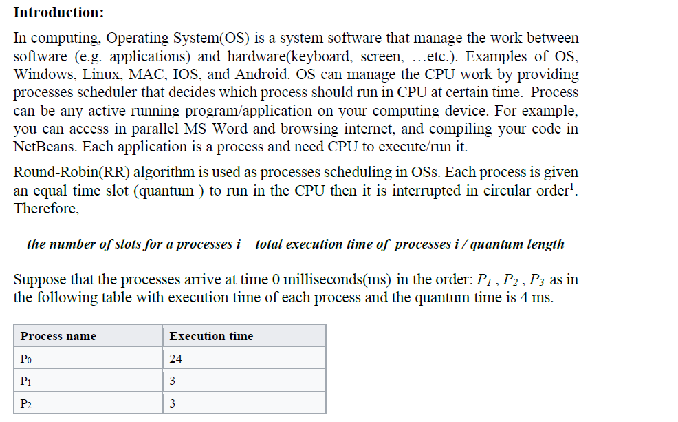Solved Introduction: In computing, Operating System(OS) is a | Chegg.com