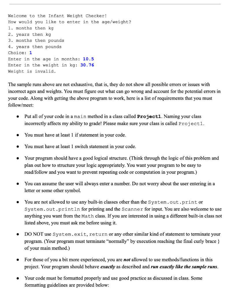 Solved Infant Weight Checker CS 221 - Fall 2021 Due: October | Chegg.com