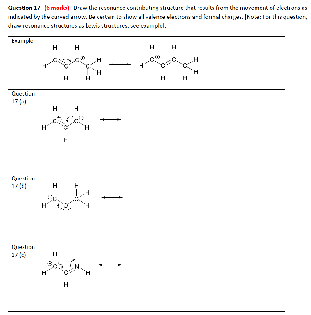 Solved Question 17 (6 marks) Draw the resonance contributing | Chegg.com