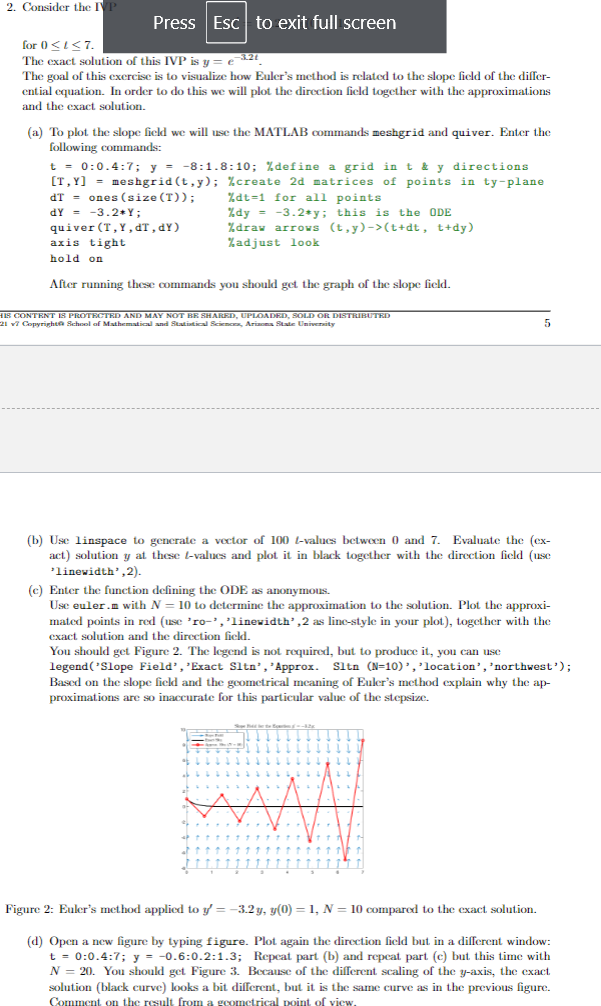 Solved 5. Repeat Problem 2 for Improved Euler. Compare the | Chegg.com