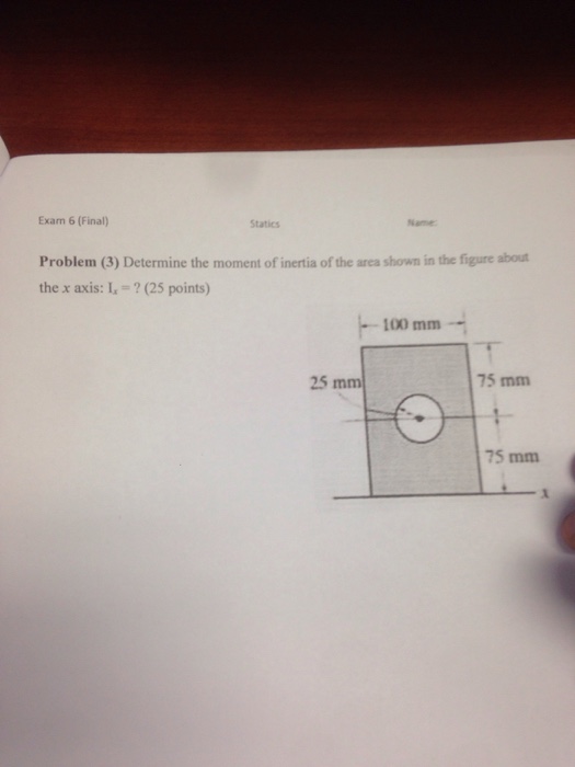 Solved Exam 6 (Final Statics Name Problem (3) Determine the | Chegg.com