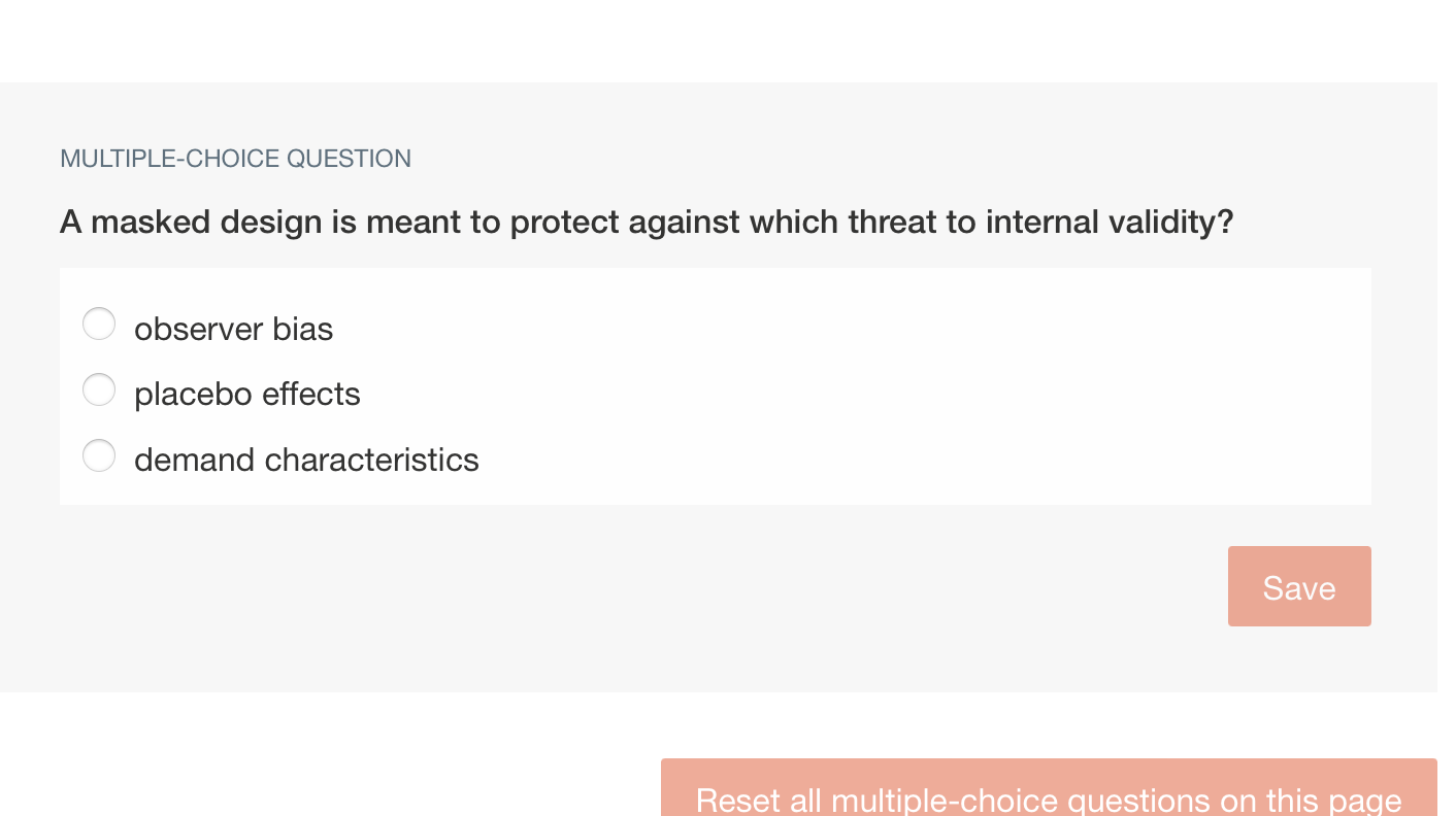 Solved MULTIPLE-CHOICE QUESTION A masked design is meant to | Chegg.com