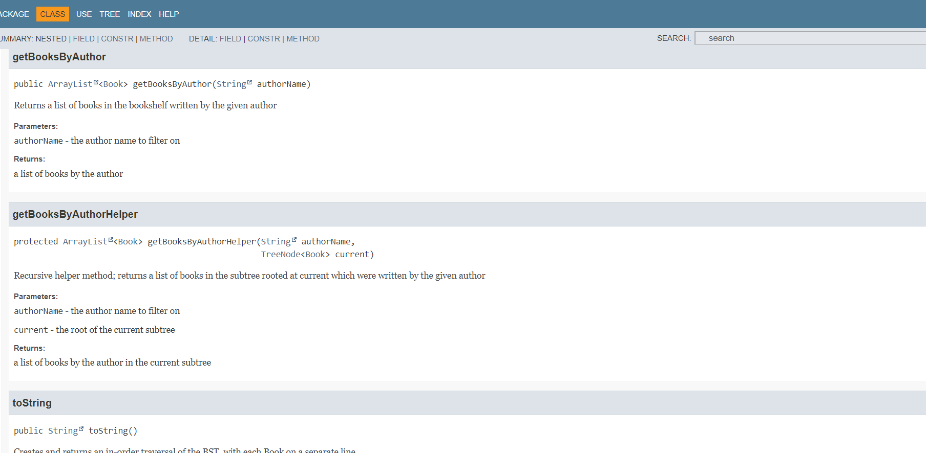 Solved PACKAGE CLASS USE TREE INDEX HELP SUMMARY: NESTED | Chegg.com