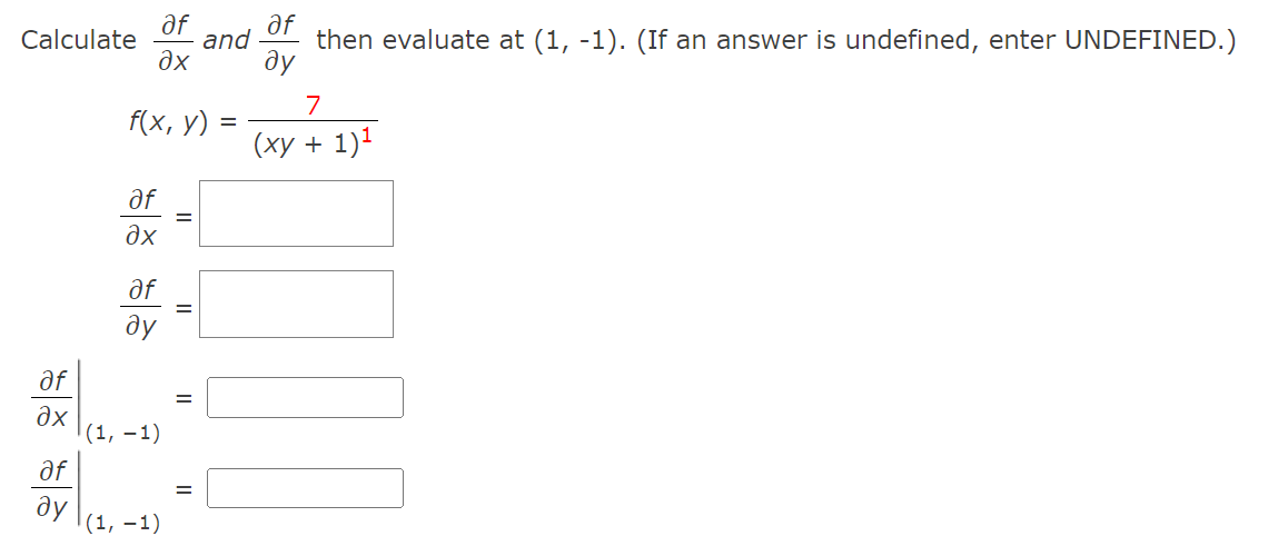 Solved Calculate and then evaluate at (1, -1). (If an | Chegg.com