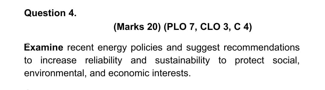 Solved Question 4. (Marks 20) (PLO 7, CLO 3, C 4) Examine | Chegg.com