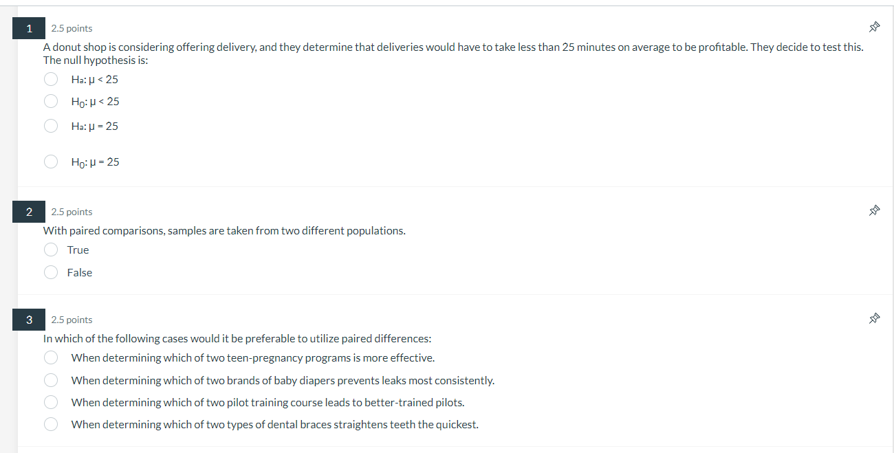 Solved A donut shop is considering offering delivery, and | Chegg.com