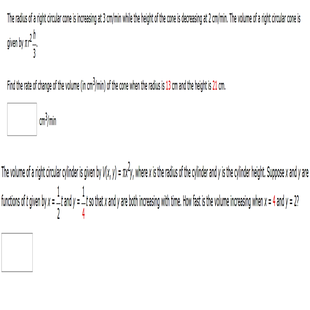 Solved The radius of a right circular cone is increasing at | Chegg.com