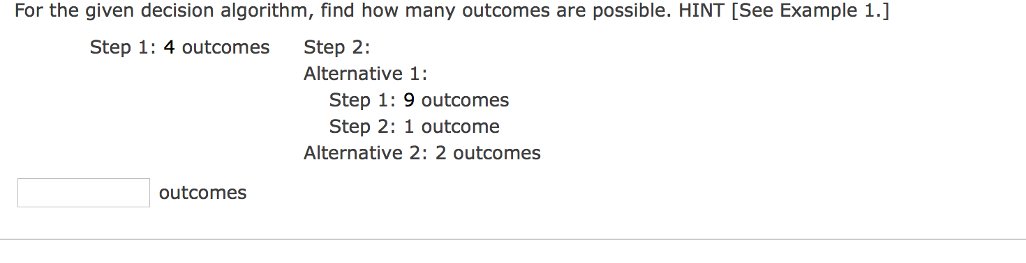 For the given decision algorithm, find how many | Chegg.com
