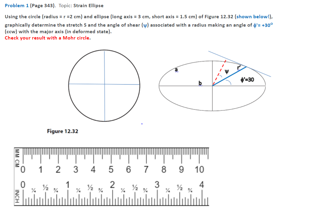Solved Problem 1 (Page 343). Topic: Strain Ellipse Using the | Chegg.com