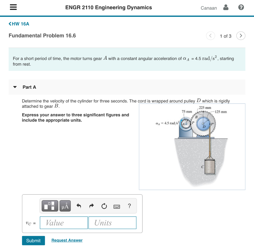 Solved ENGR 2110 Engineering Dynamics Canaan Fundamental | Chegg.com